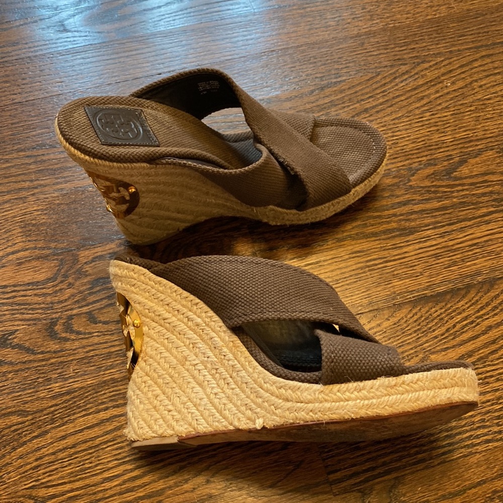 Tori Burch Rope Wedge Platform Sandals Size 10 - Gem